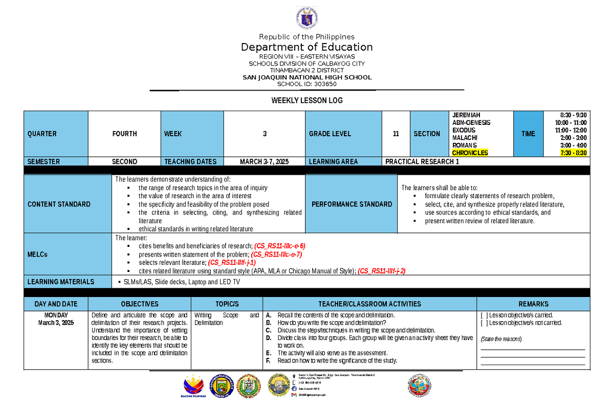 Practical Research 1 - Republic of the Philippines Department of ...