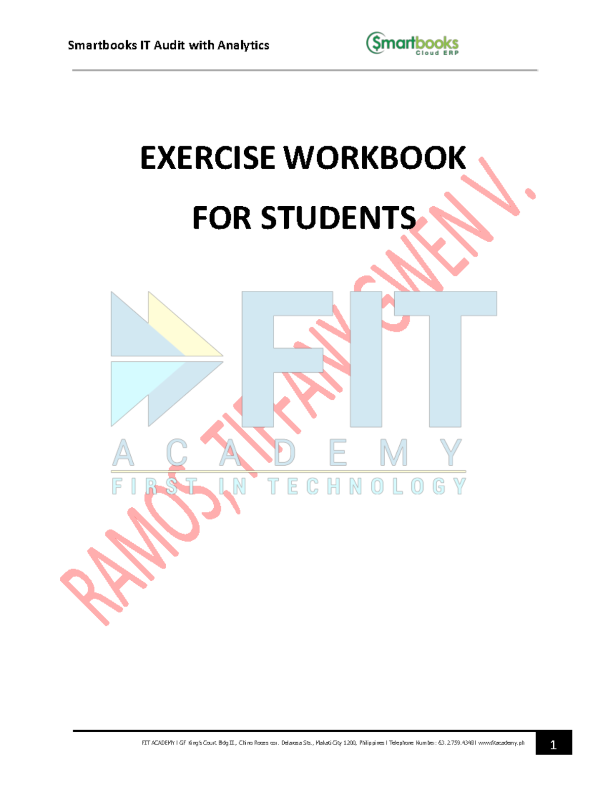 Smartbooks IT Audit with Analytics Exercises 1-4 Workbook FIT - Studocu