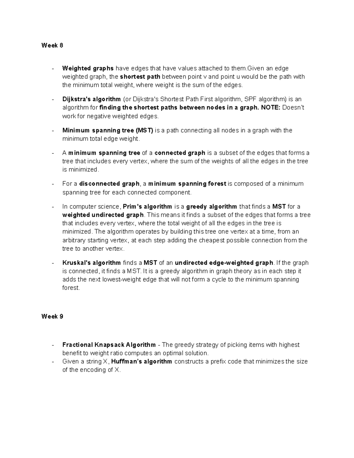 COMP2123 Summary Notes - Week 8 & 9 - COMP2123 - USyd - Studocu