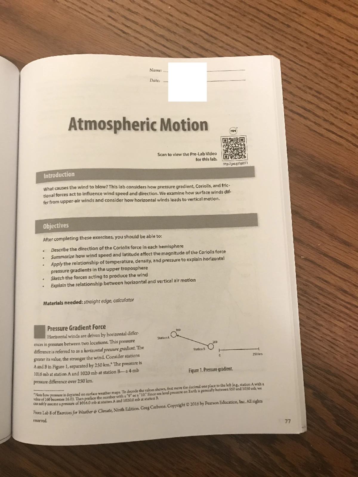 MEA 130 Chapter 6 - Notes - 6 Atmospheric Pressure and Wind “You don’t ...