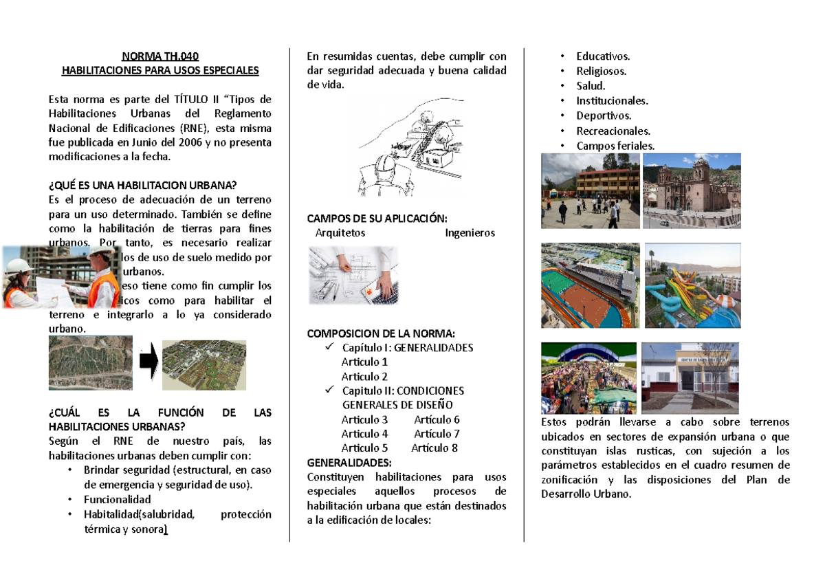 TH - RESUMEN DE LA NORMA TH-04O DEL RNE - NORMA TH. HABILITACIONES PARA ...