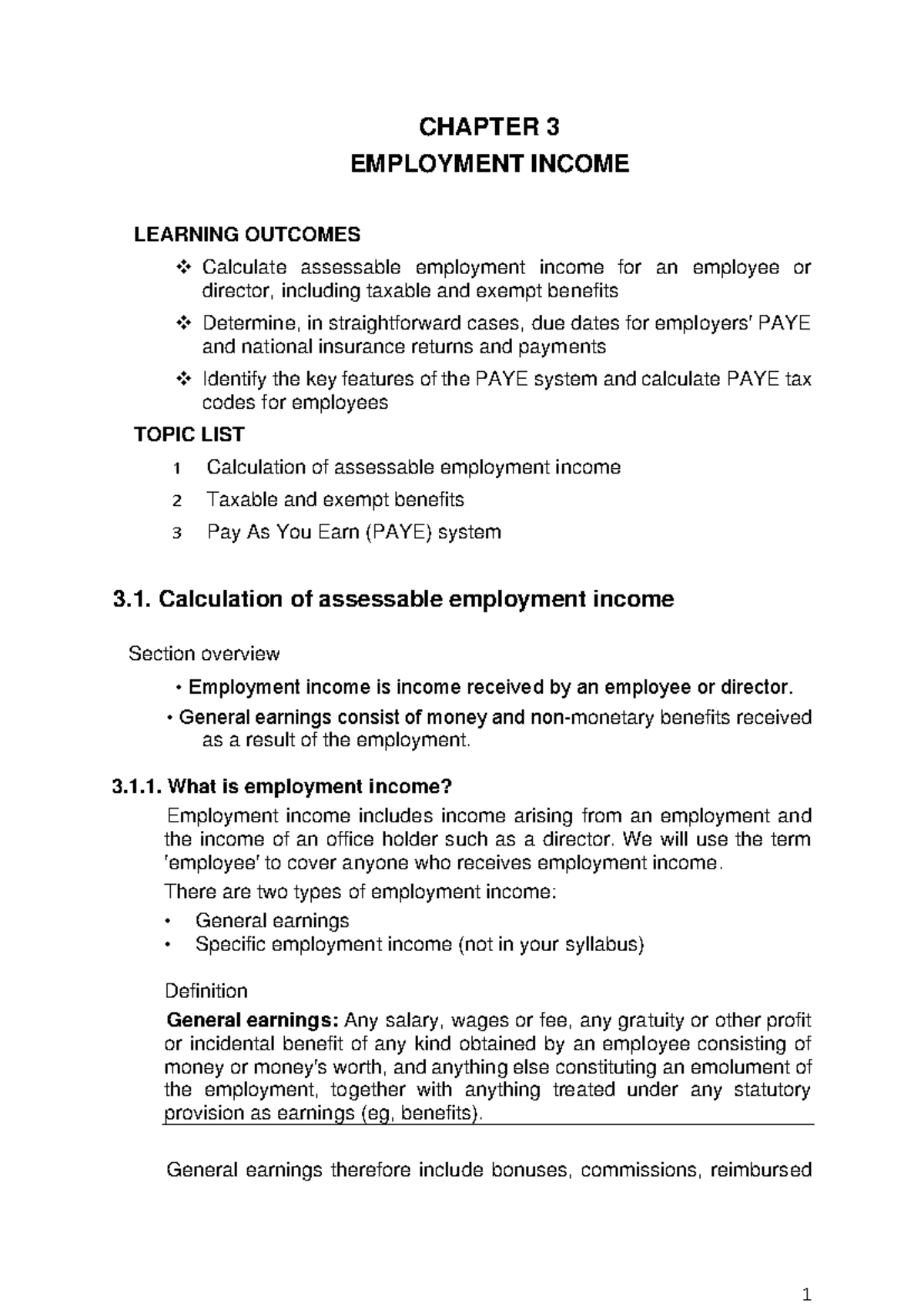 Chapter 3: Understanding Employment Income and Tax Implications - Studocu