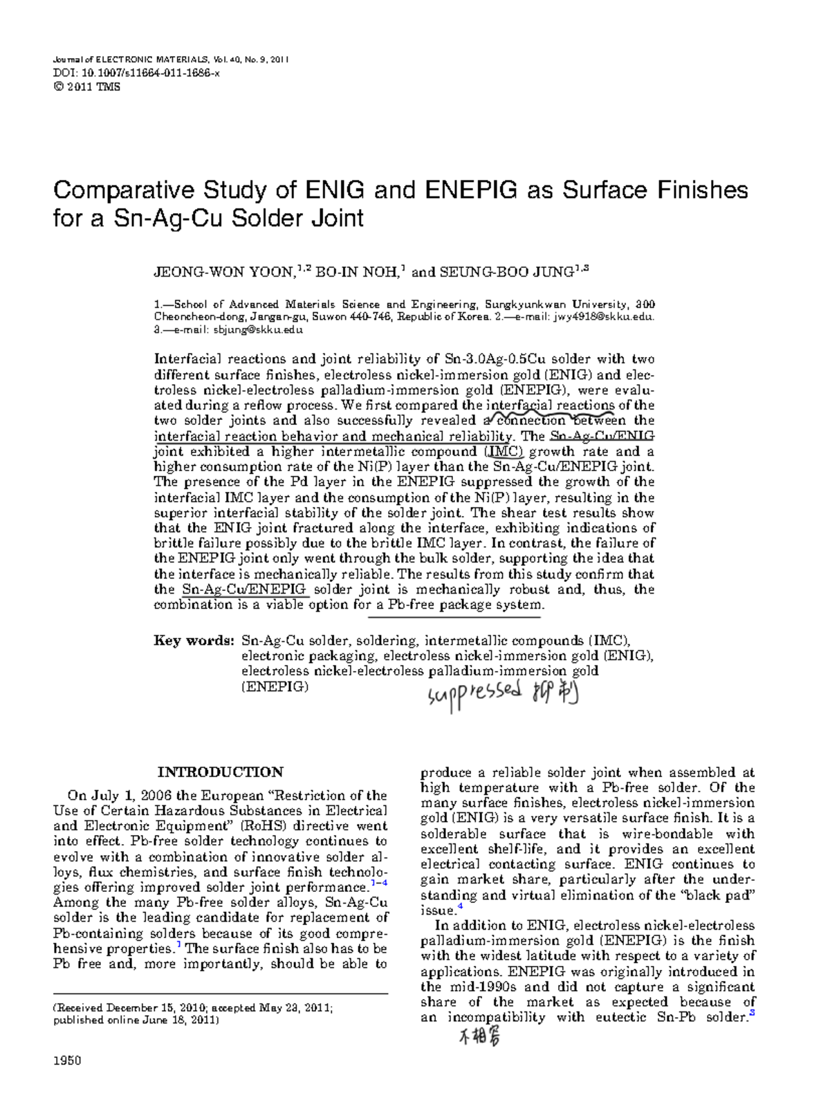 2011 Comparative Study of ENIG vs ENEPIG for Sn Ag Cu Solder Joint ...