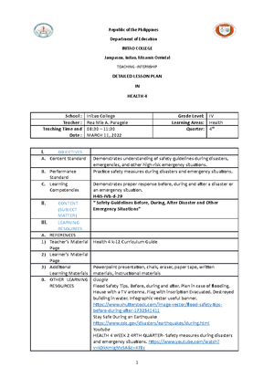 4as DLP #1 - DLP in english - Detailed Lesson Plan in English 3 I ...