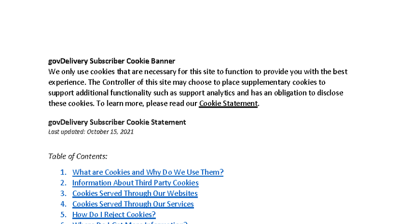 govDelivery Subscriber Cookie Statement: Understanding Cookie Usage ...