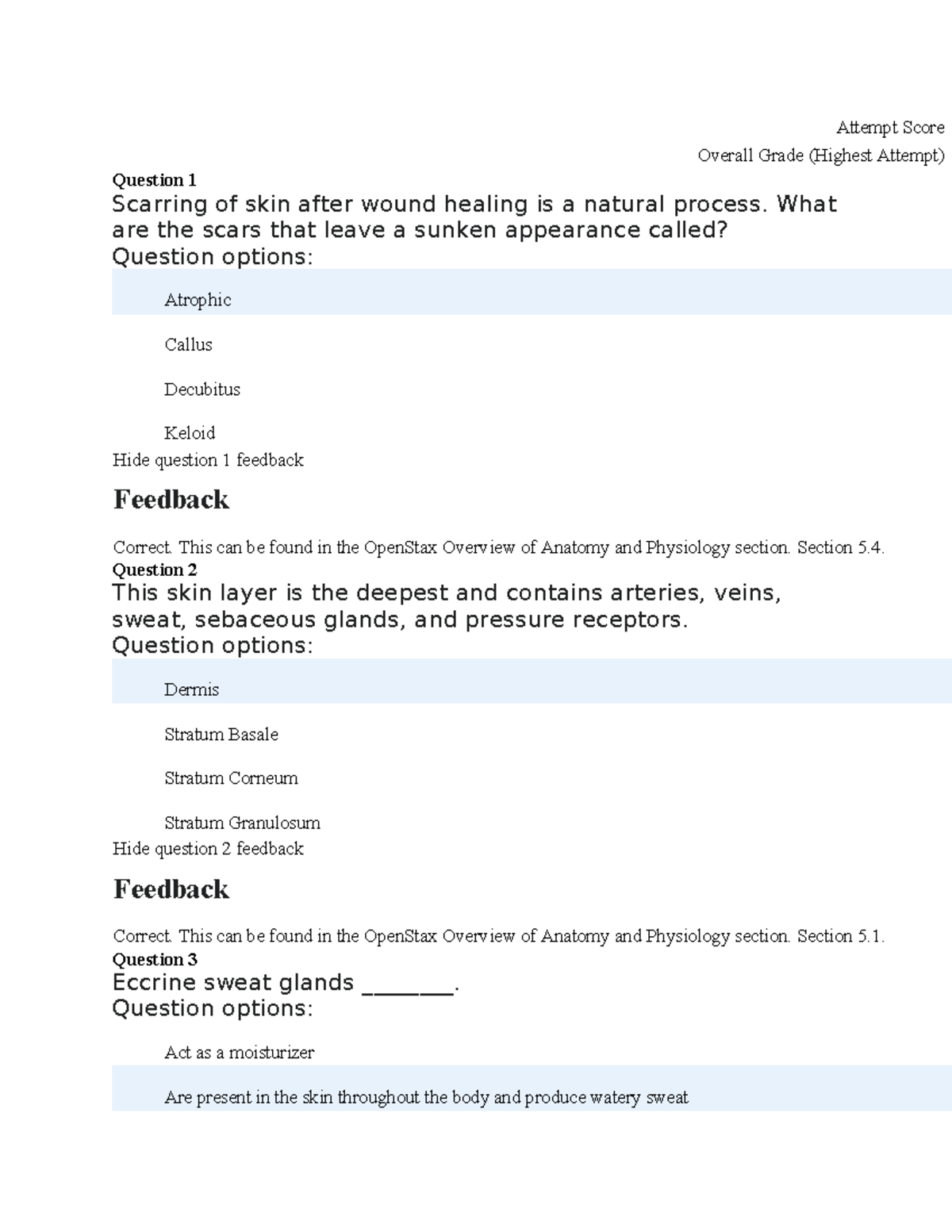 Quiz 5: Anatomy and Physiology Overview (Course Code: AP101) - Studocu