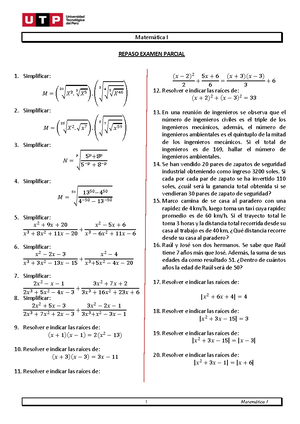 [Solved] Cul es la utilidad del lgebra y las ecuaciones para culminar tus - matematica 1 - Studocu