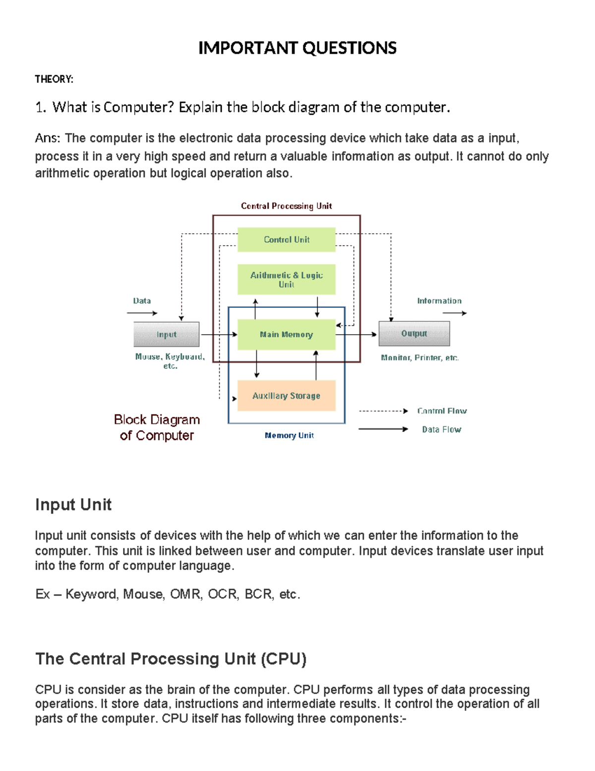 PPS Important Questions & Solutions: Computer Fundamentals Insights - Studocu