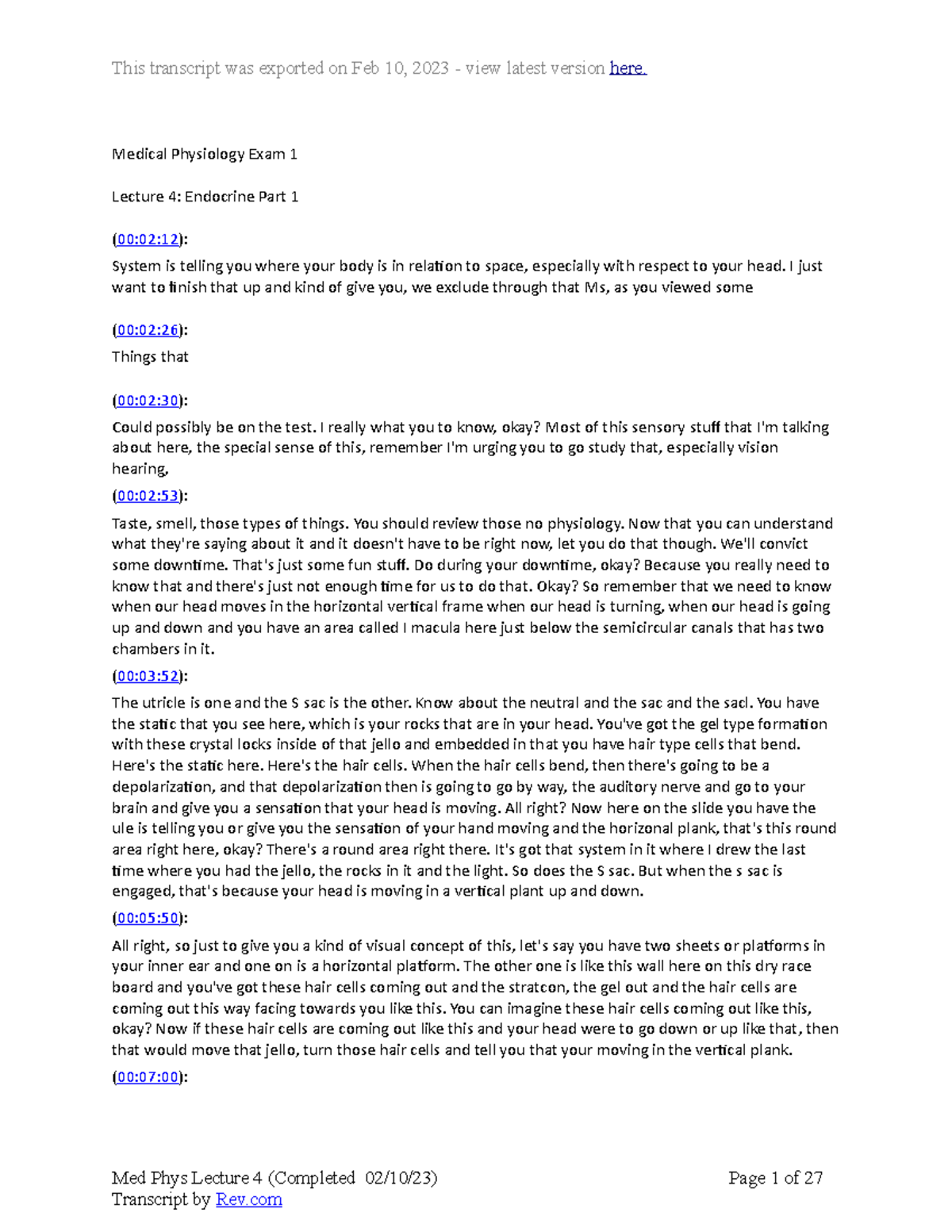 Med Phys Lecture 4 - Medical Physiology Exam 1 Lecture 4: Endocrine ...