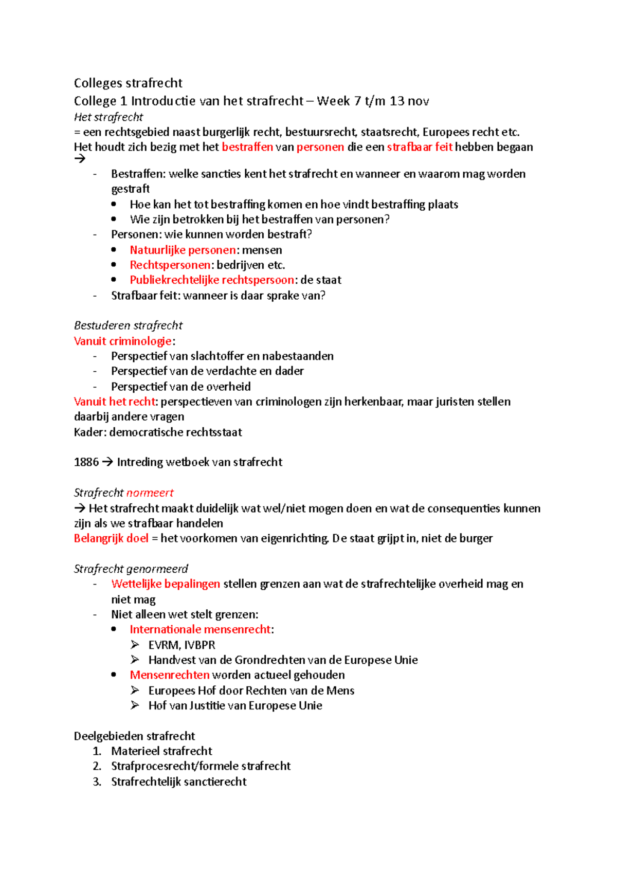Colleges Strafrecht: Inleiding, Opzet en Aansprakelijkheid 2023 ...