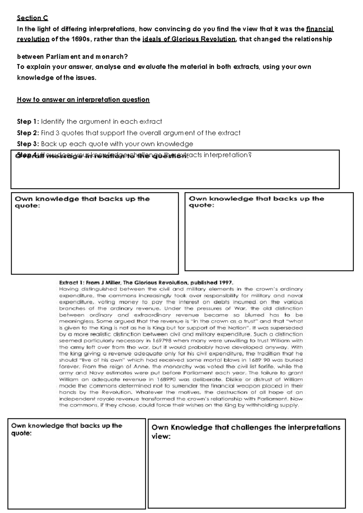 Britain T5 Financial Revolution Interpretation Question & Model Answer ...