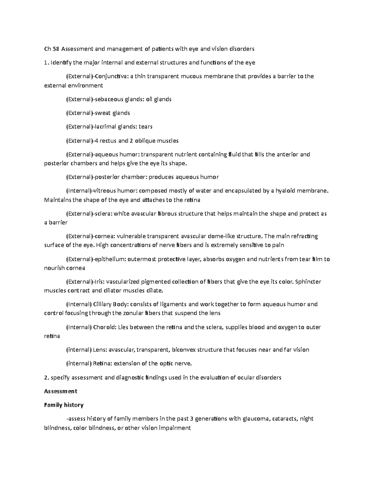 Ch 58 - HW Objectives - Ch 58 Assessment and management of patients ...