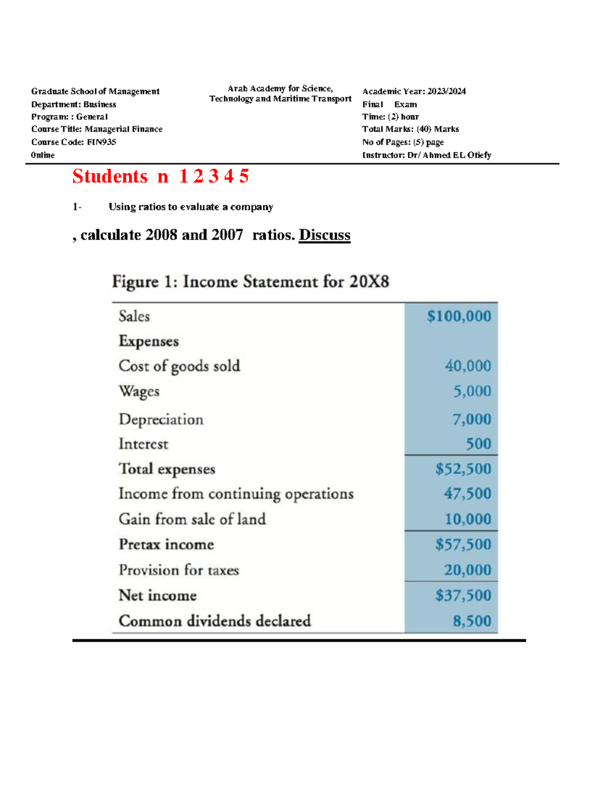 Final Exam Study Guide for Managerial Finance (FIN935) - Studocu
