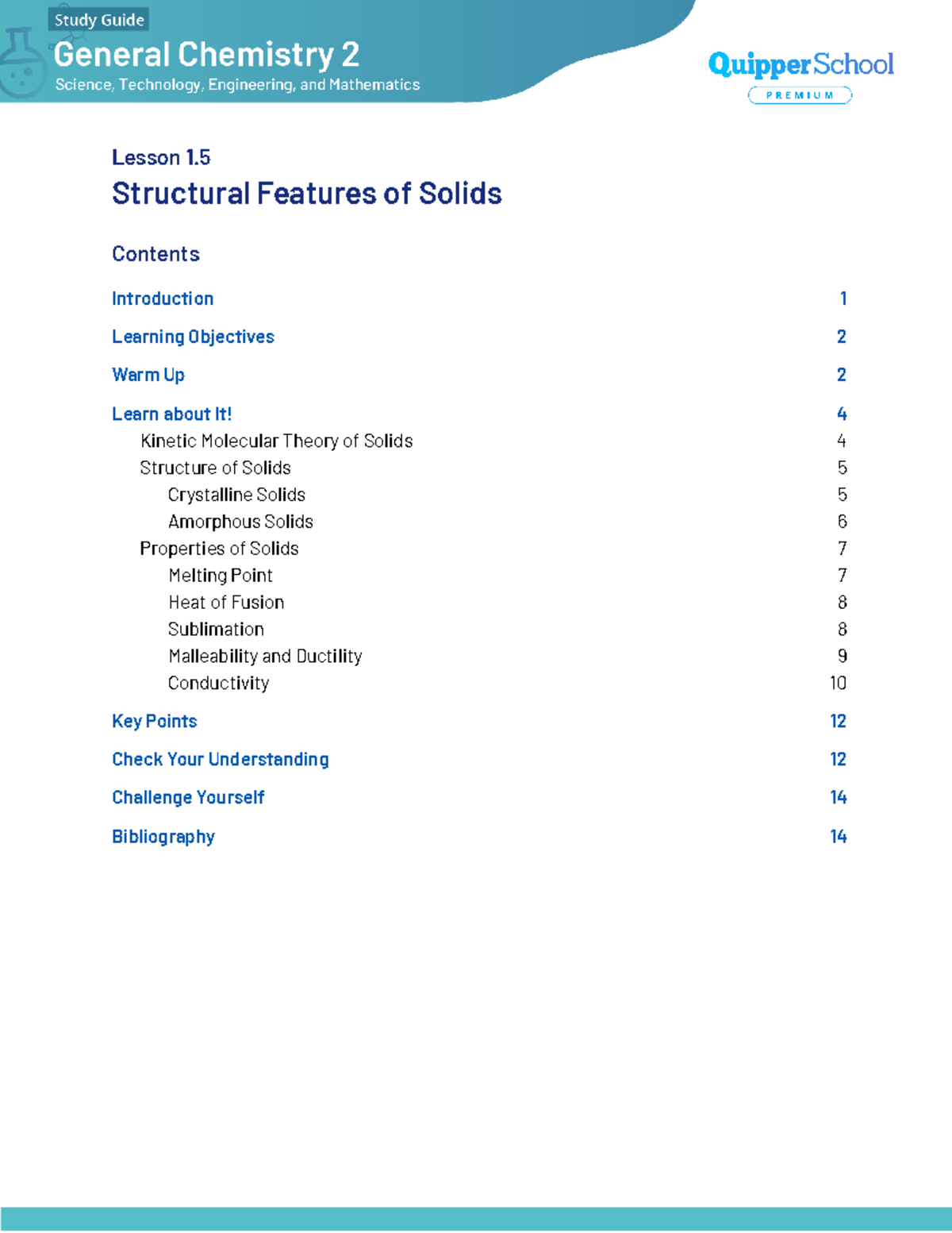 Structural Features of Solids - Comprehensive Study Guide (CHEM101 ...