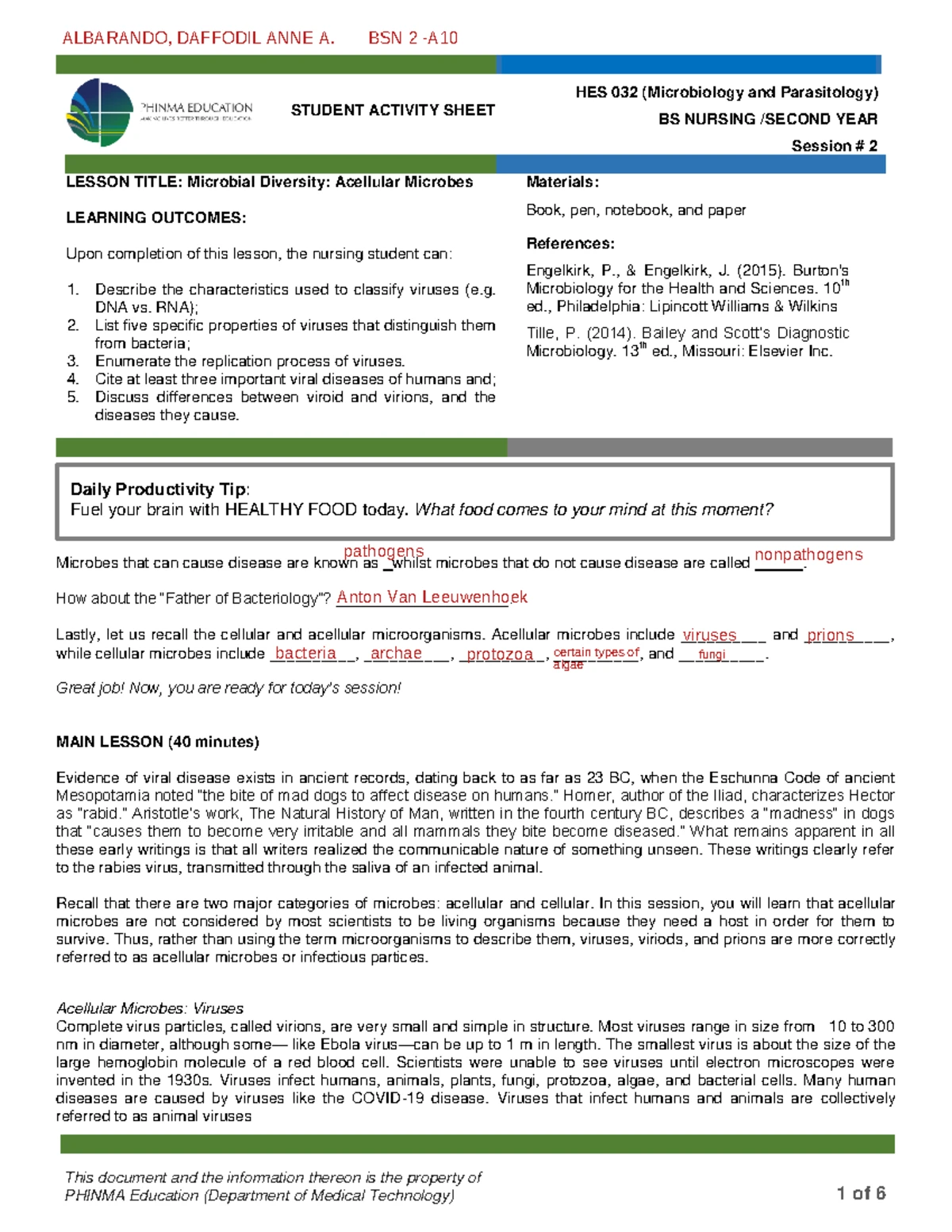SAS 4- HES 032 ( Albarando) - This document and the information thereon is the property of ...