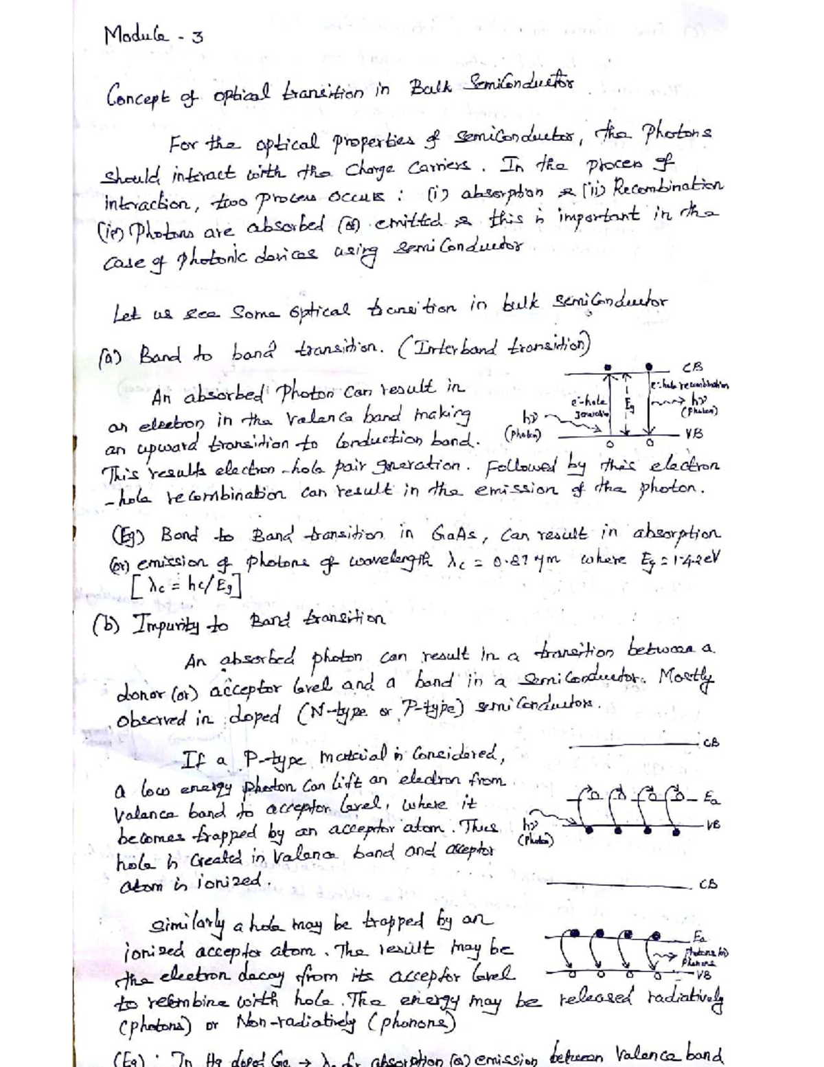 Module 3: Optical Transitions in Bulk Semiconductors - Notes - Studocu