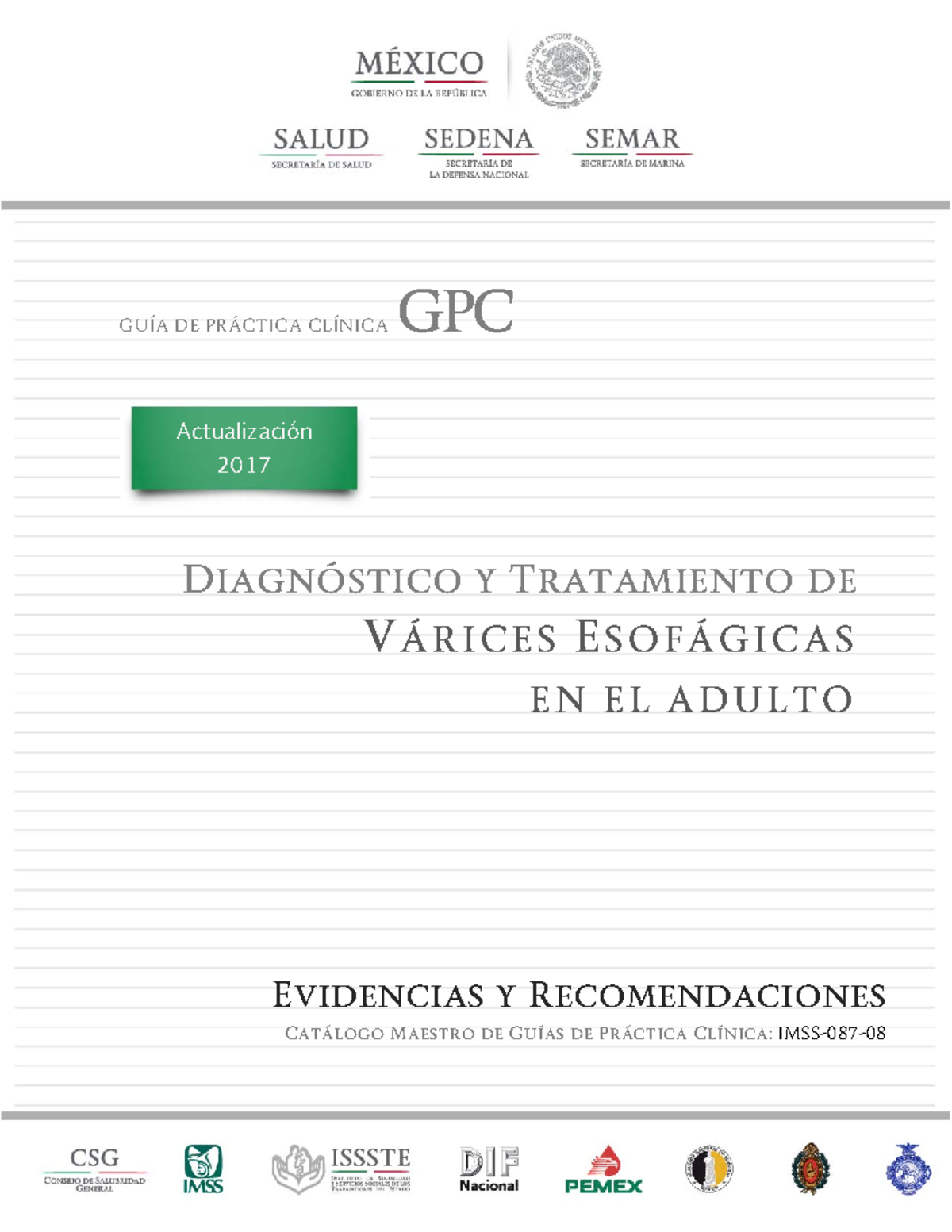 Guía de Práctica Clínica GPC: Várices Esofágicas en Adultos (2017 ...