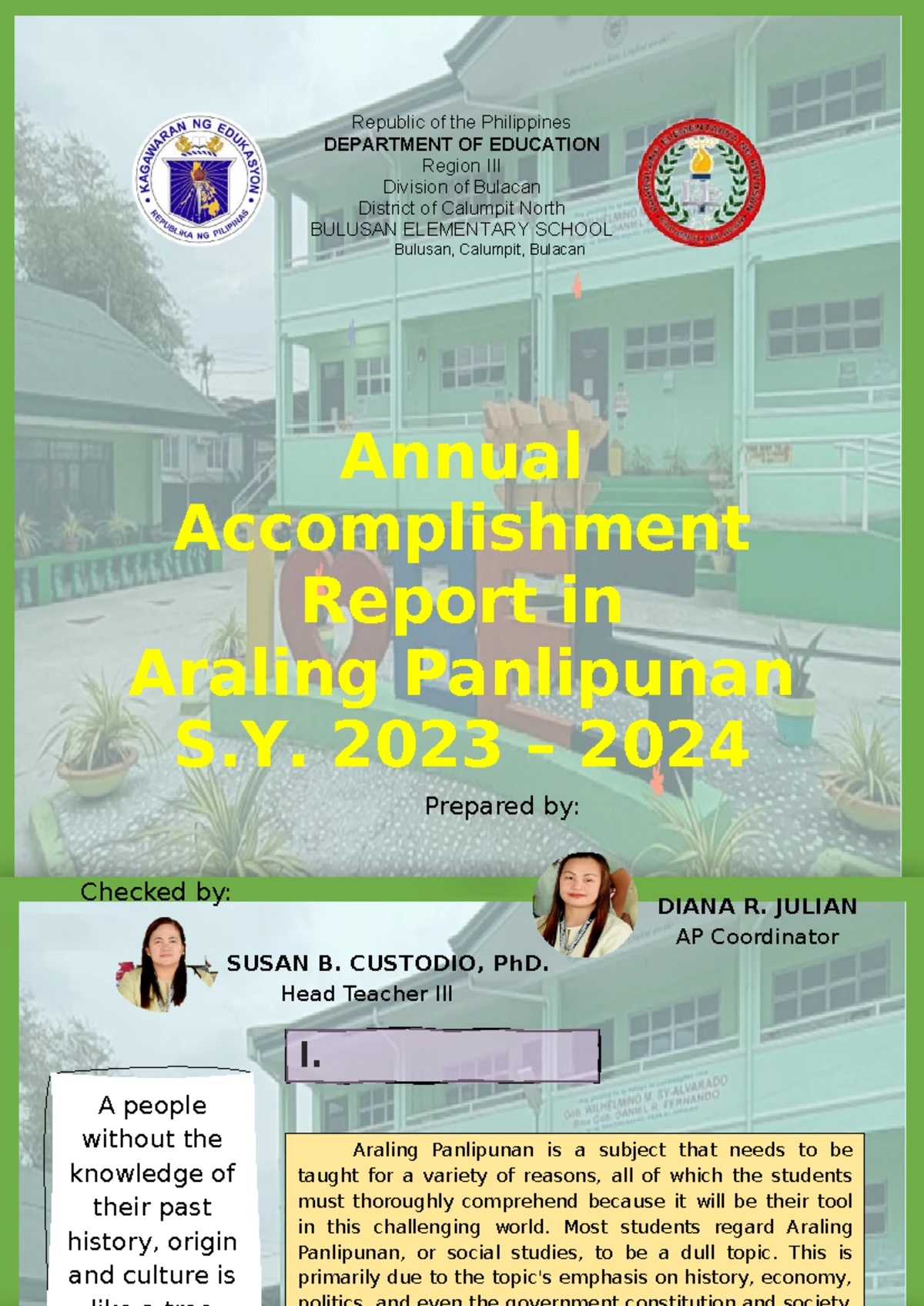 Annual LAC Plan for SY 2024-2025: Planning, Implementation ...