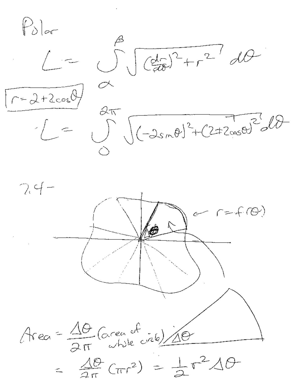 Math 1700 Final Exam Notes: Area Calculations in Polar Coordinates ...