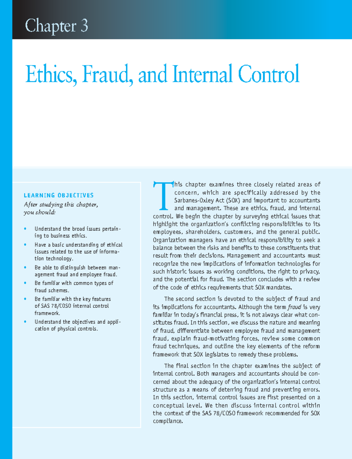 Chapter 3: Ethics, Fraud, and Internal Control in AIS (AIS 202) - Studocu