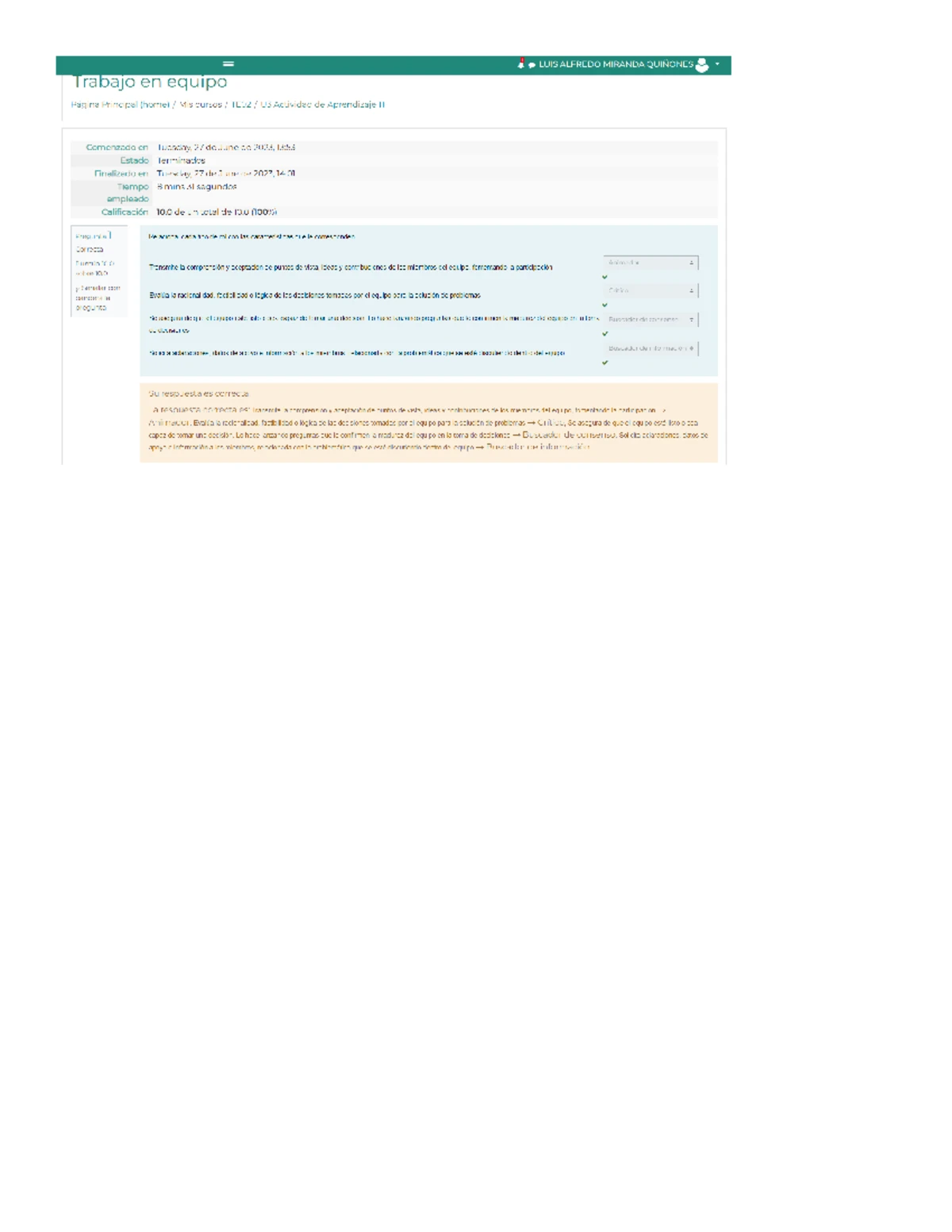 Evaluacion U2 Actividad de Aprendizaje 6 - Trabajo en equipo - Studocu