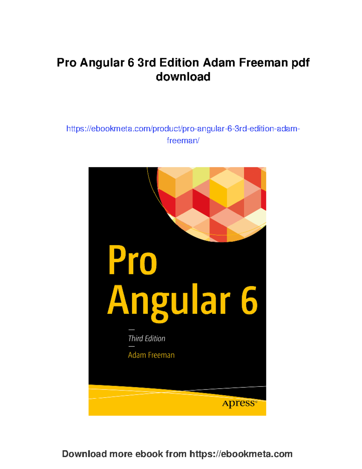 129350 - Pro Angular 6, 3rd Ed. by Adam Freeman - PDF Download Guide ...