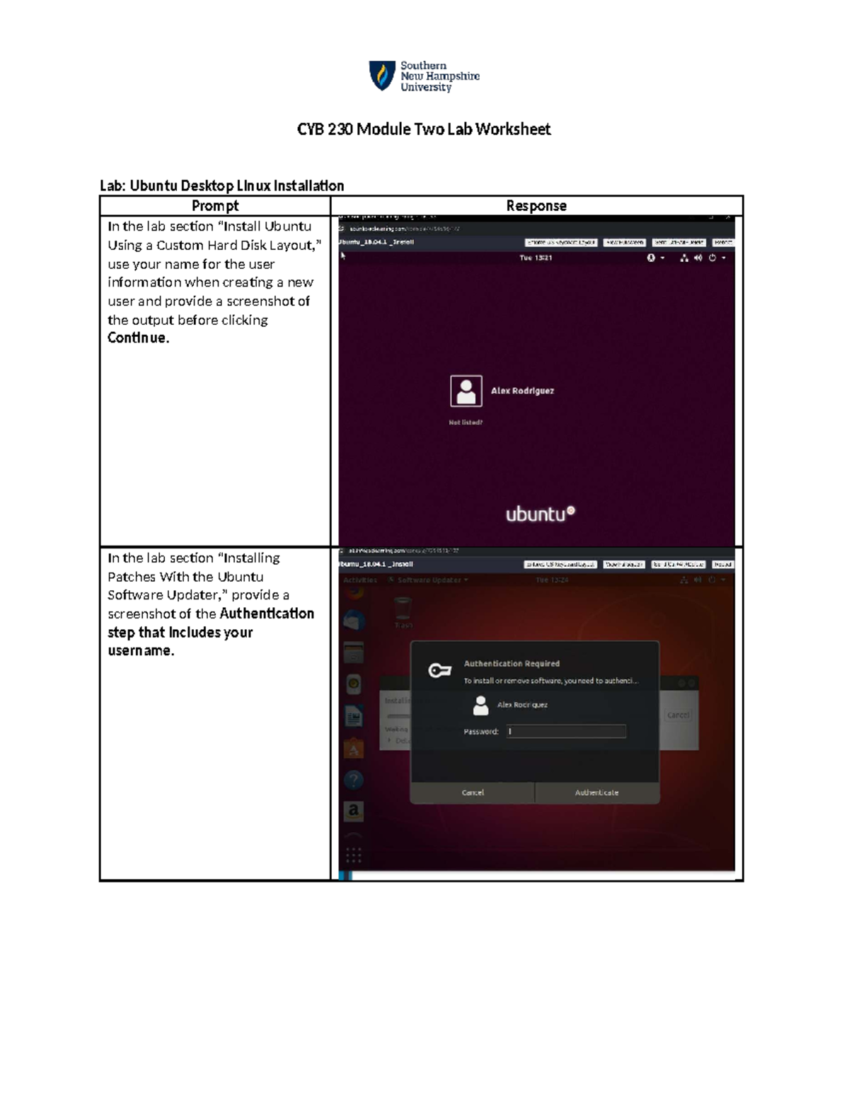 CYB 230 Module Two Lab: Ubuntu Installation & Security Practices - Studocu