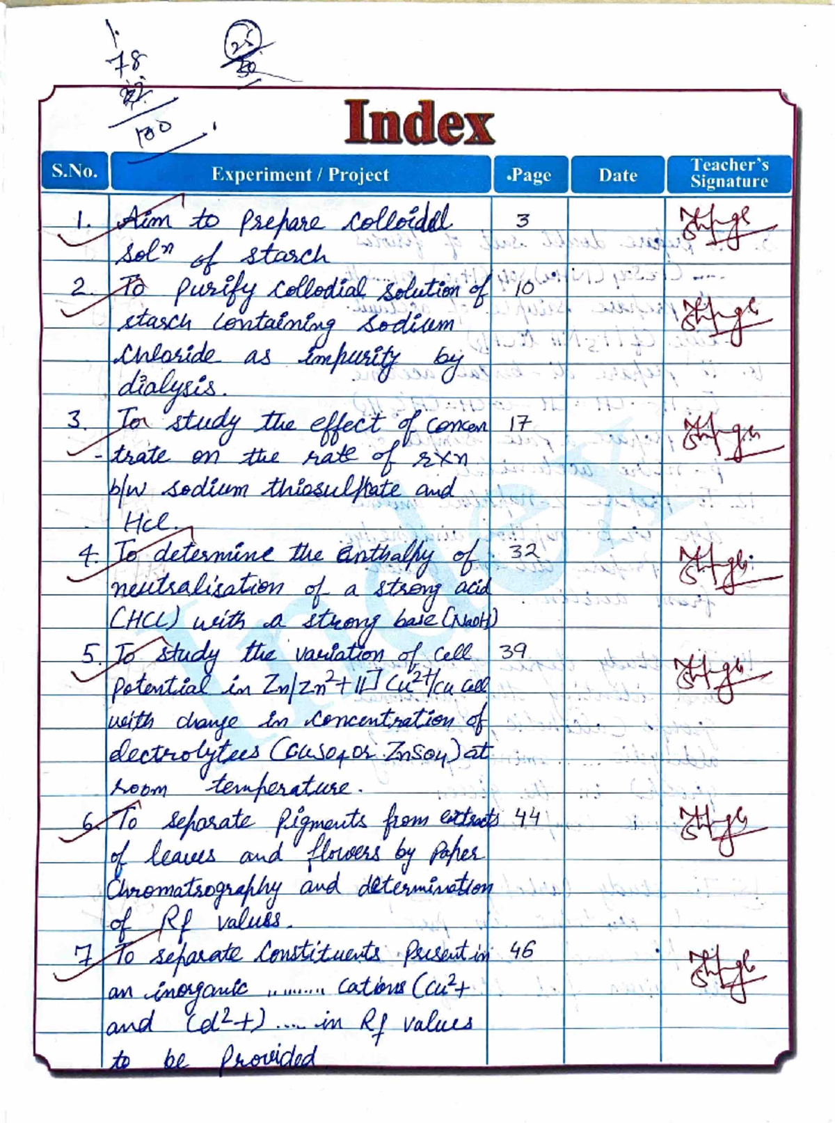 Chemistry file 24-25 - self make - 78 50 too 1 Index S. Experiment ...