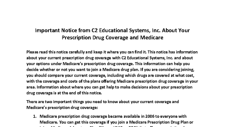 Medicare Part D Notice 2025: Important Info on Drug Coverage - Studocu