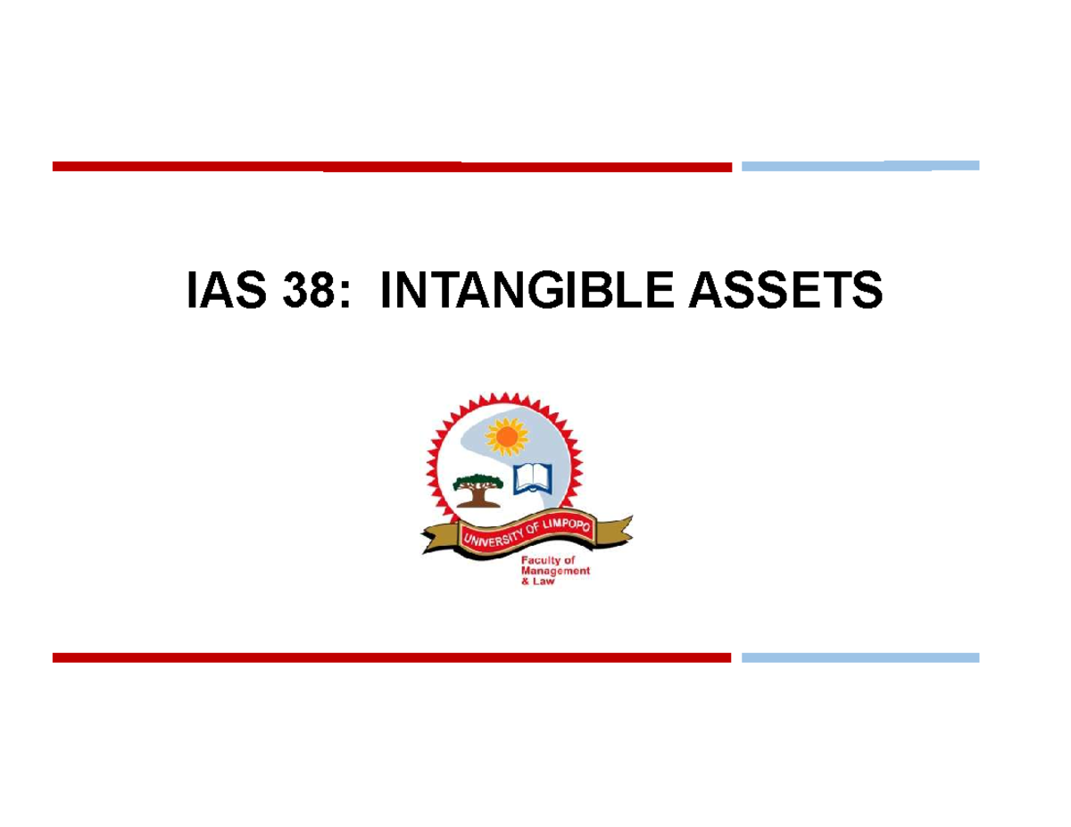 CACC021 IAS 38 - Overview of intangible assets and recognition criteria ...
