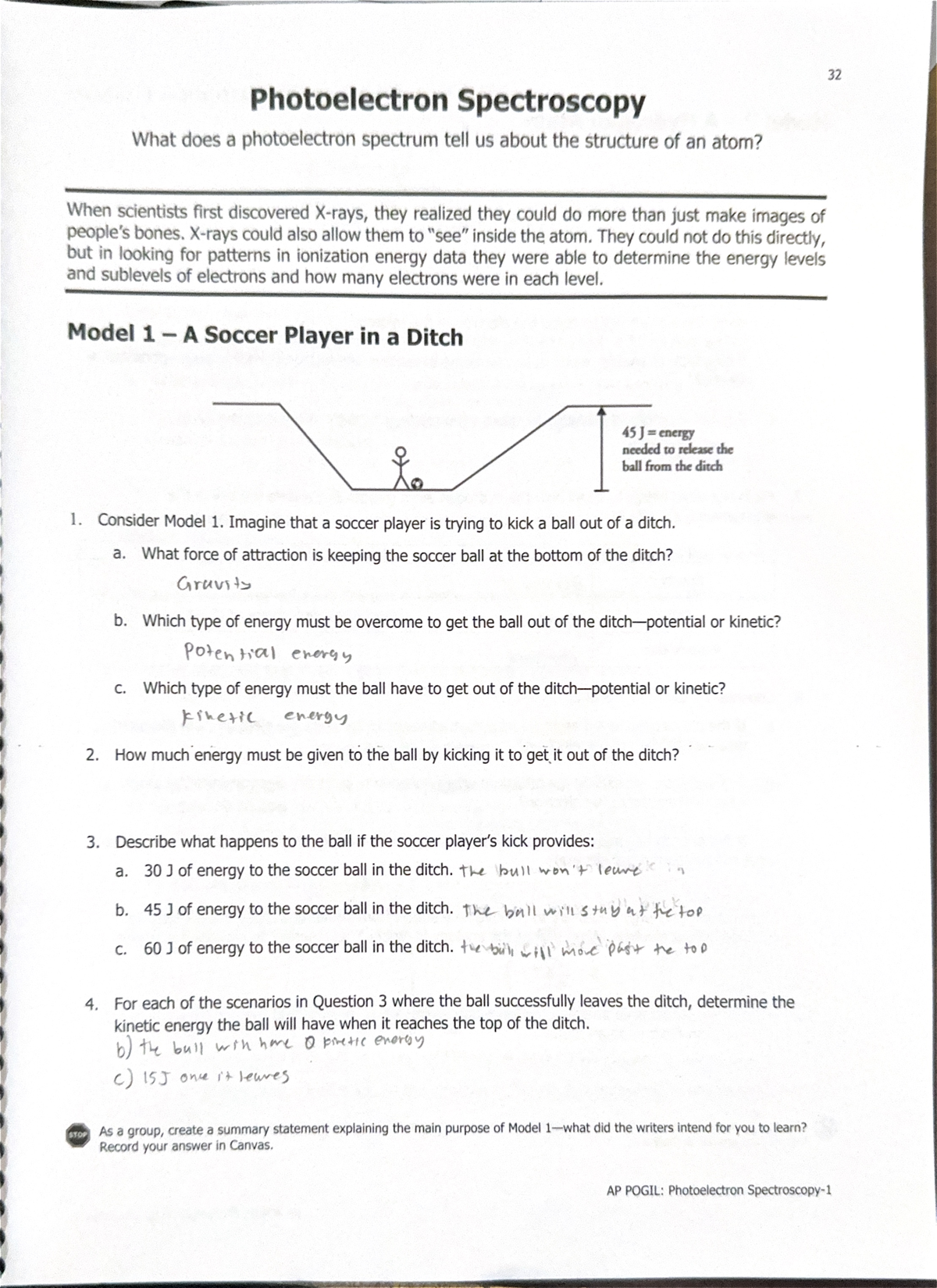 AP Chem POGIL: Understanding Photoelectron Spectroscopy Insights - Studocu