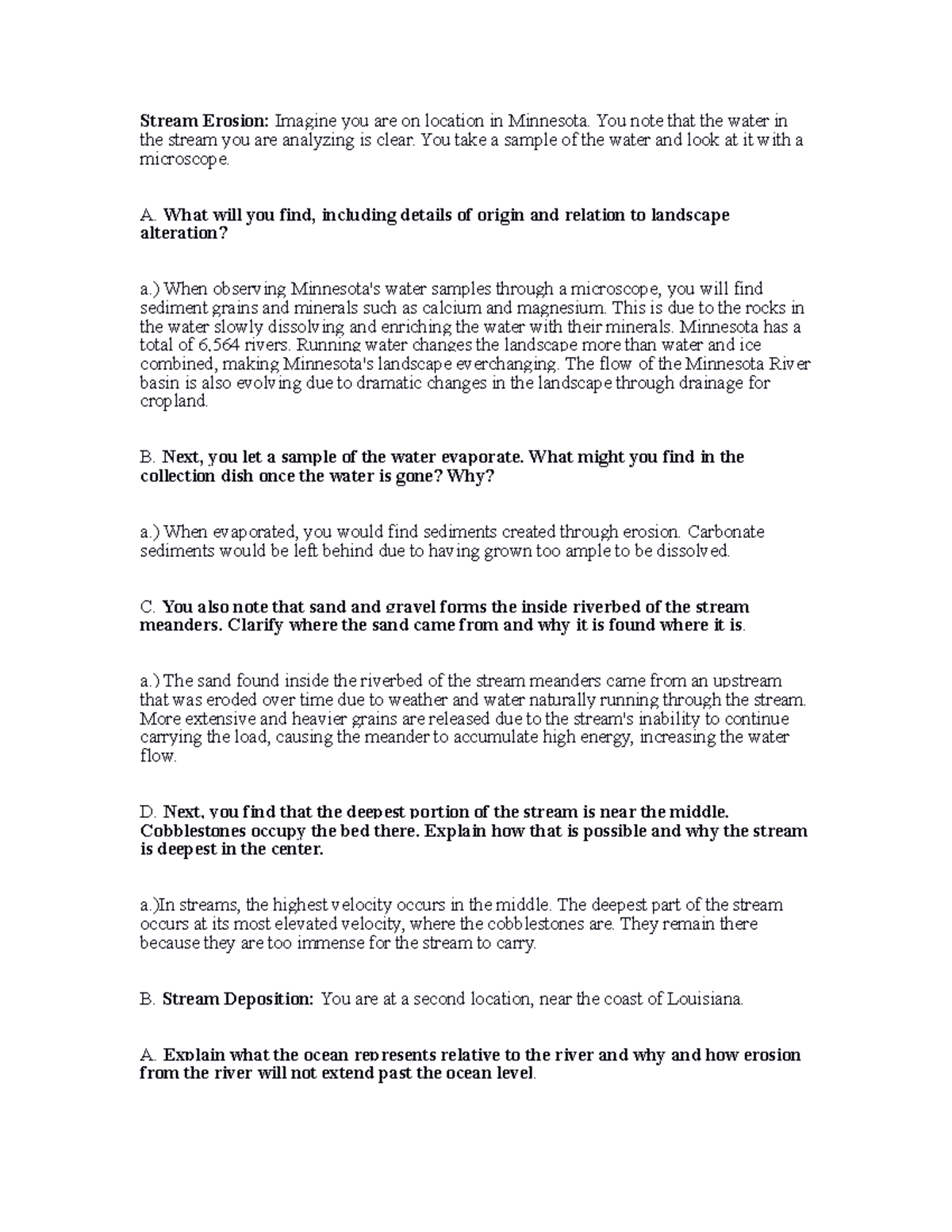 2-1 Assignment: Stream Erosion, Deposition & Valley Development ...