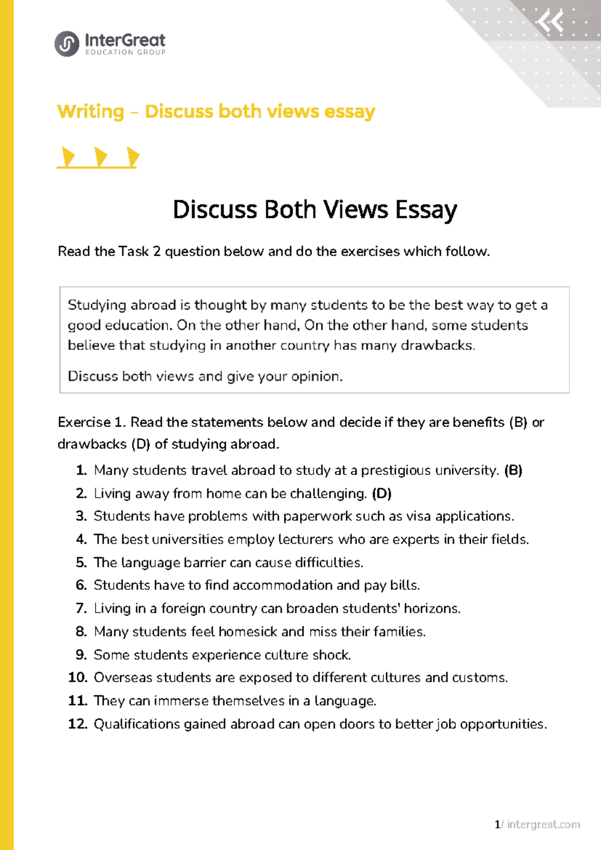 6. Writing - Task 2 Discuss Both Views WS - Writing – Discuss both ...