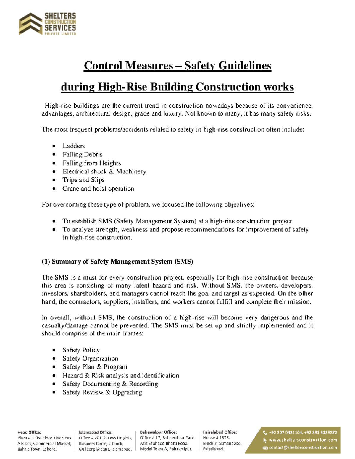 Safety Guidelines during construction of high rise building - Control ...