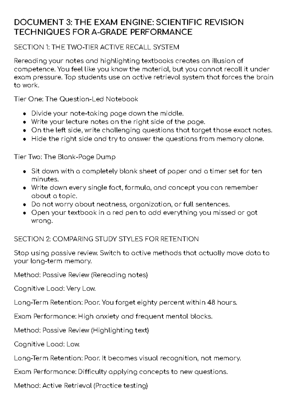 DOCUMENT 3: THE EXAM ENGINE - SCIENTIFIC REVISION TECHNIQUES FOR A ...