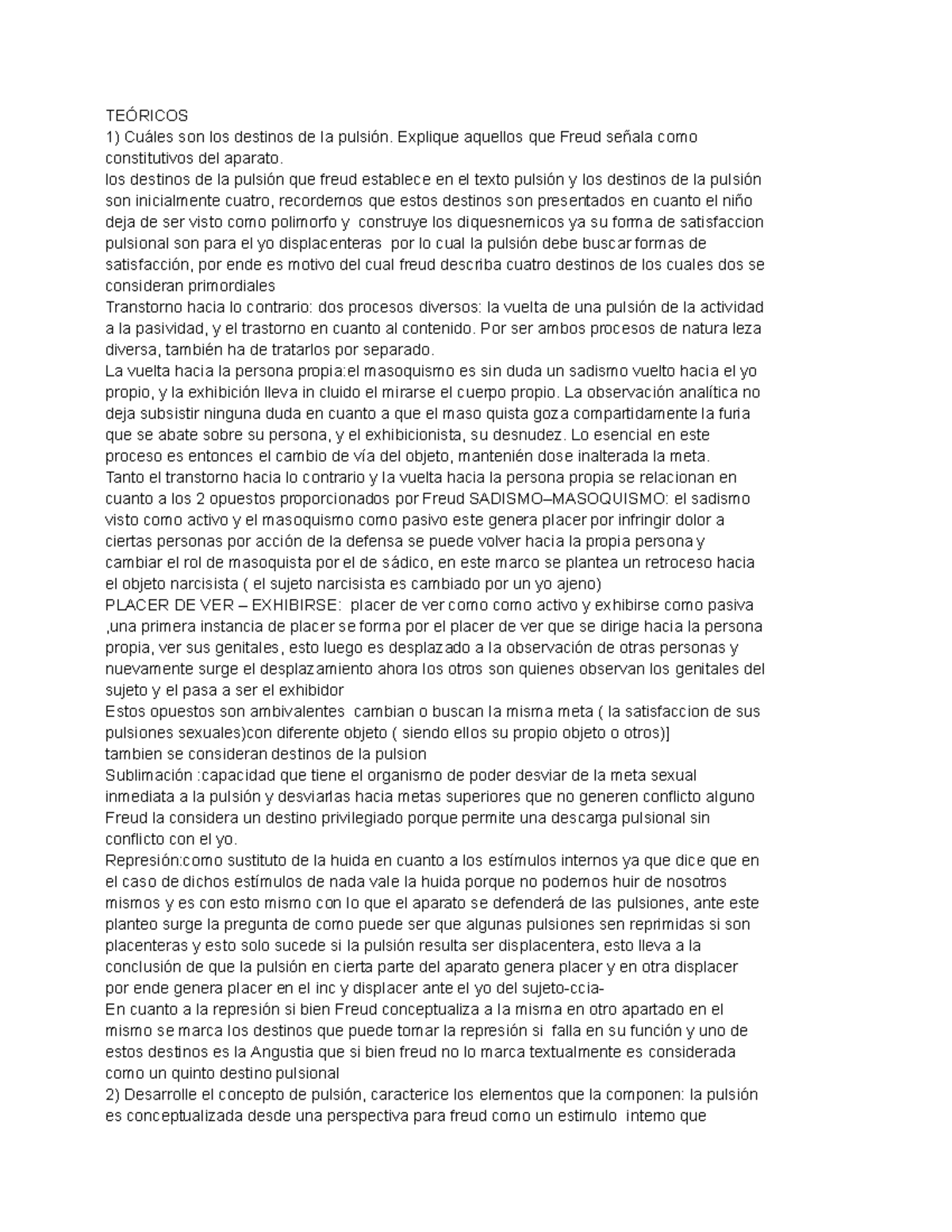 Segundo Parcial de Psicoanálisis Freud I - 2025: Análisis de la Pulsión ...