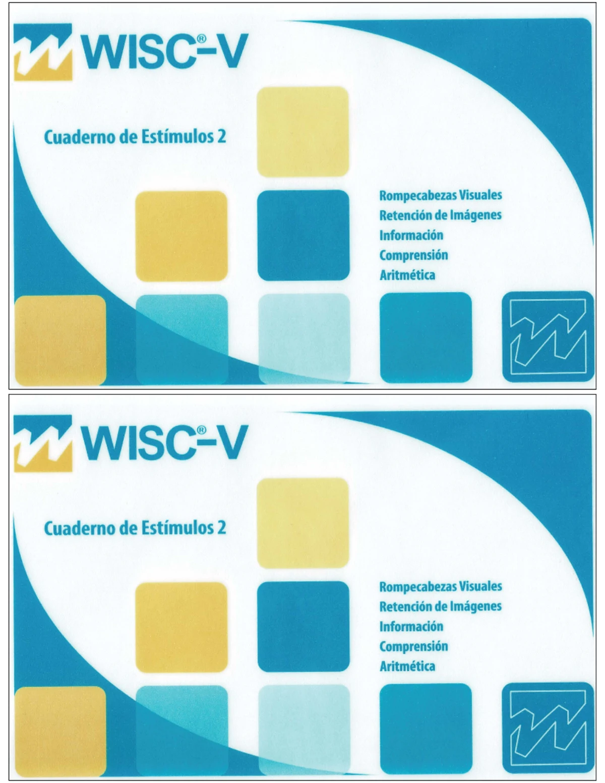 Cuadernillo 2 Wisc-V: Estímulos Visuales y Aritmética - Studocu