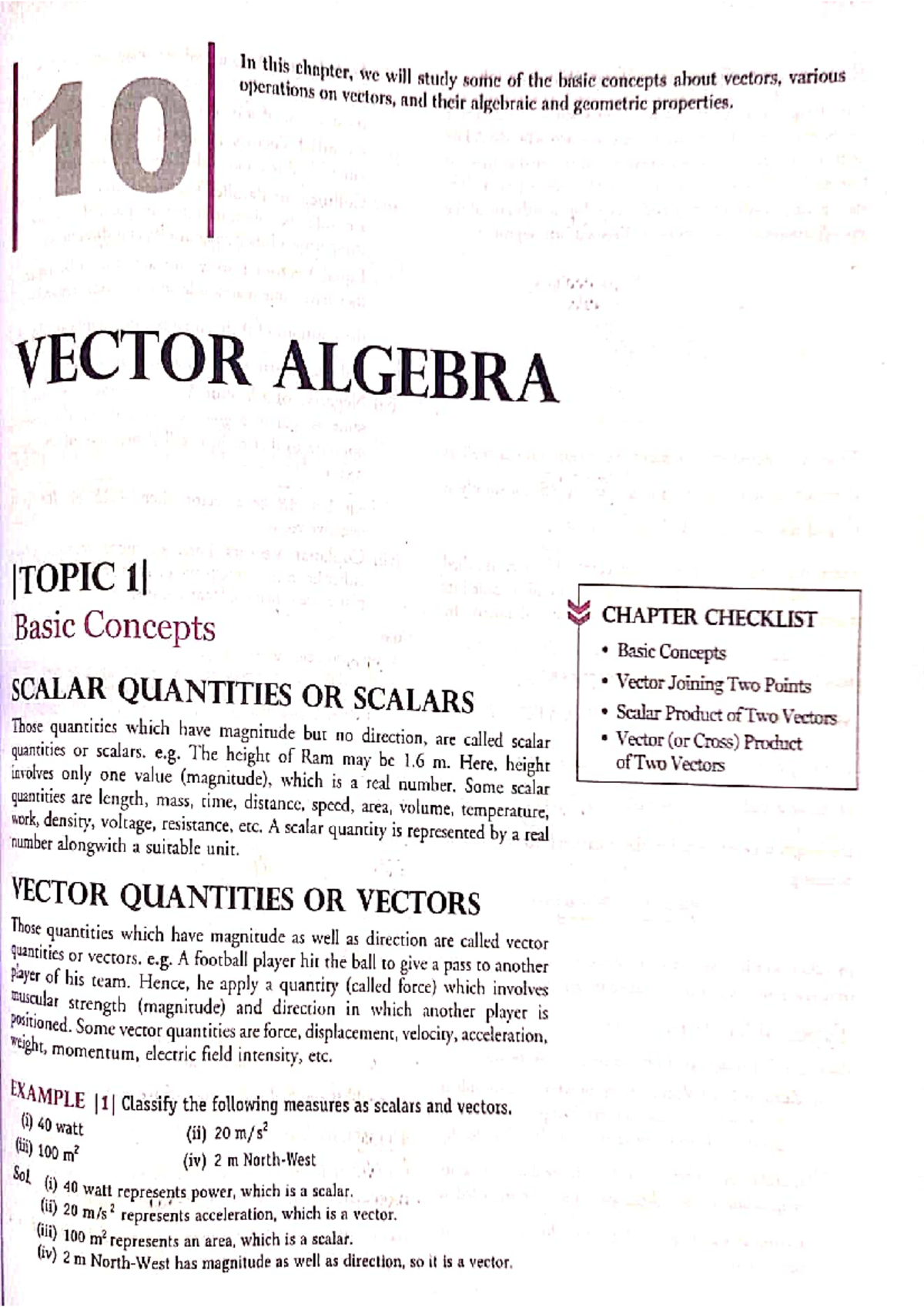 Vector Algebra Concepts and Operations - Chapter Overview - Studocu