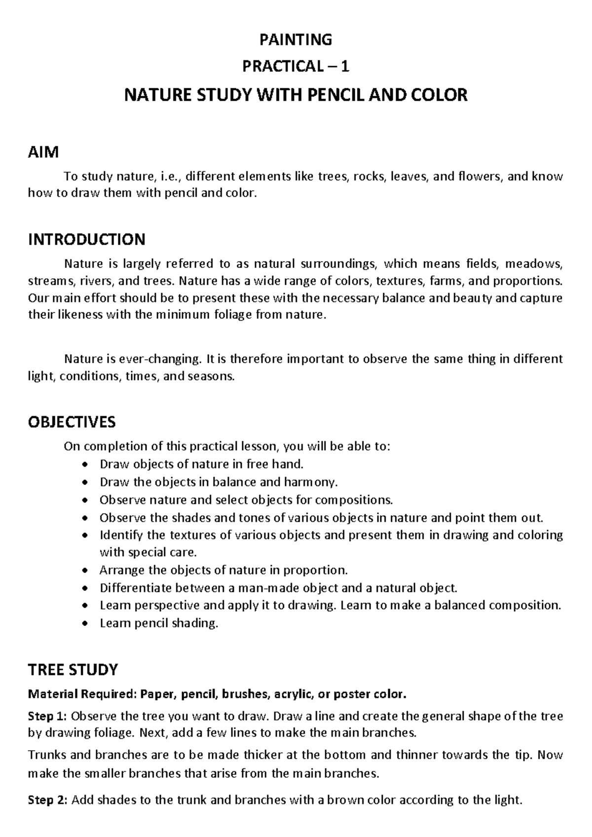 Painting Practical Class 12TH: Nature Study, Still Life & Portraiture ...