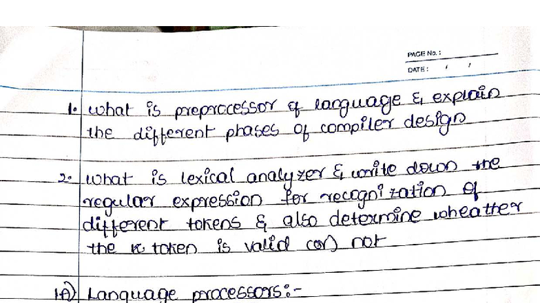 CD Unit-1: Compiler Design Phases and Lexical Analysis Explained - Studocu