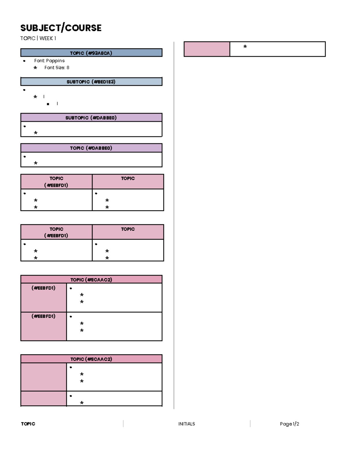 Trans Template (Pastel) - SUBJECT/COURSE TOPIC | WEEK 1 TOPIC (#93AECA ...