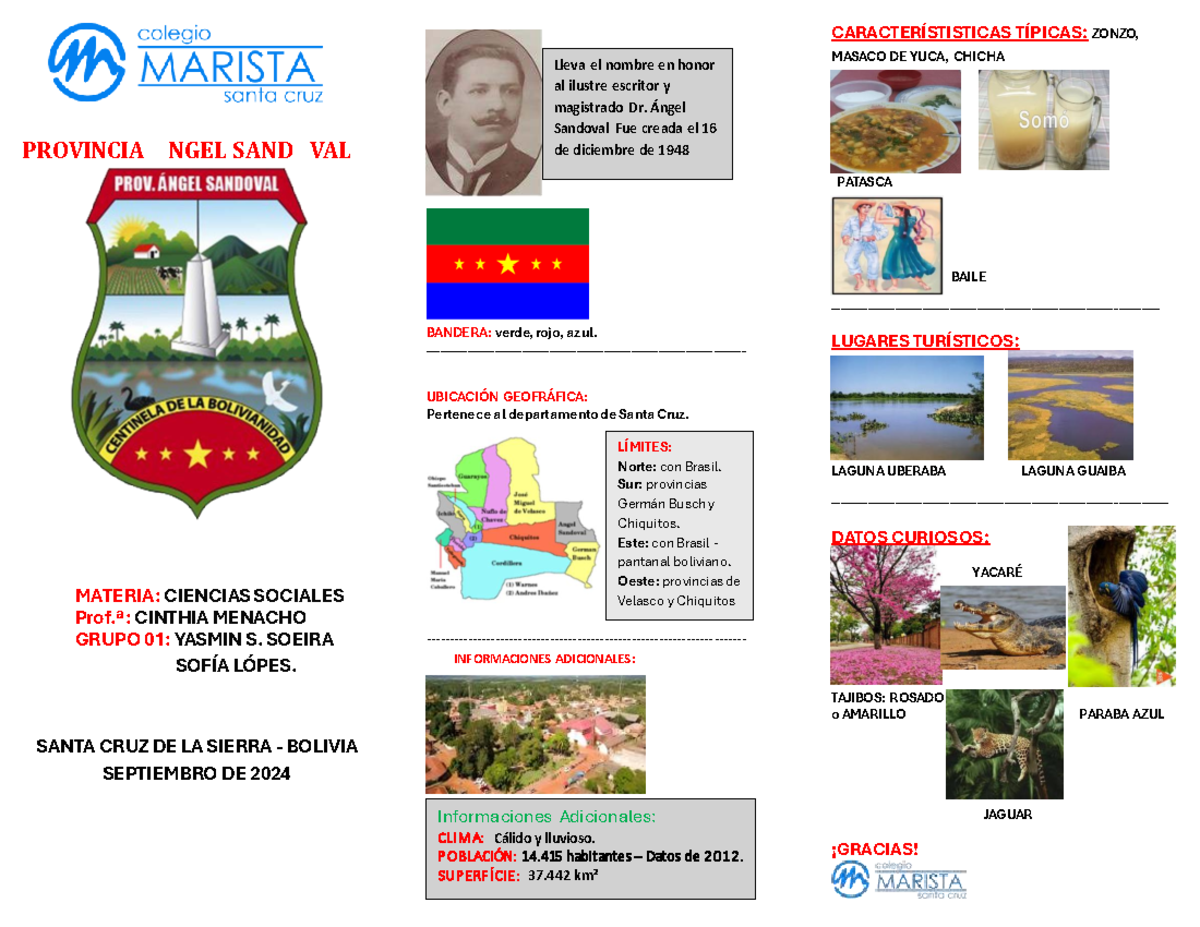 CARACTERÍSTICAS TÍPICAS DE LA PROVINCIA ÁNGEL SANDÓVAL - CIENCIAS ...