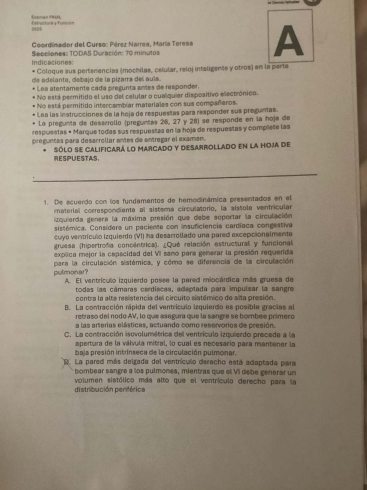 Examen FINAL Estructura y Función 2025 - Guía de Estudio - Studocu