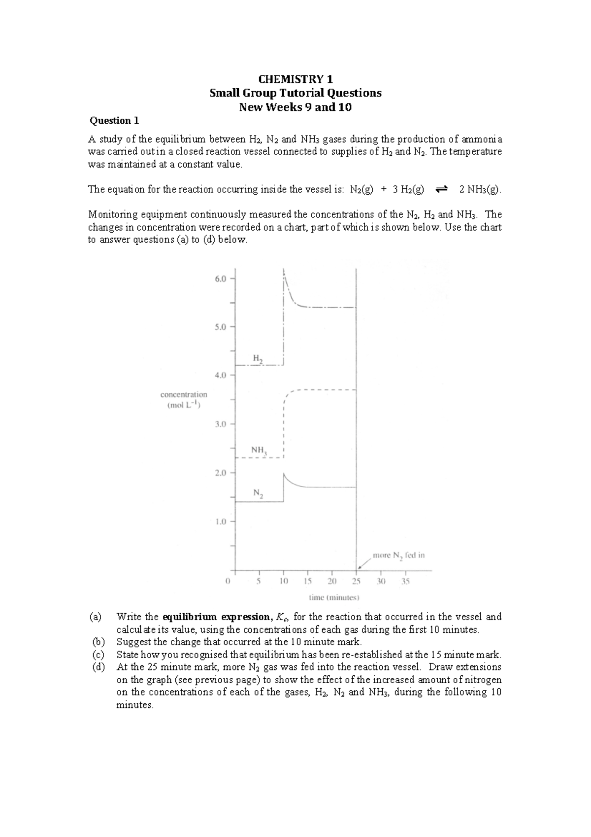 2021 Weeks 9 and 10 small group tutorial solutions - CHEMISTRY Small ...