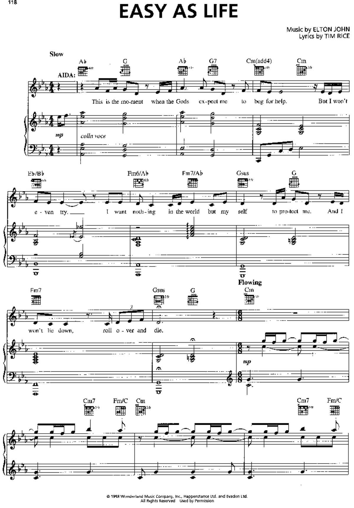 AIDA: Easy As Life - Sheet Music & Lyrics Analysis - Studocu