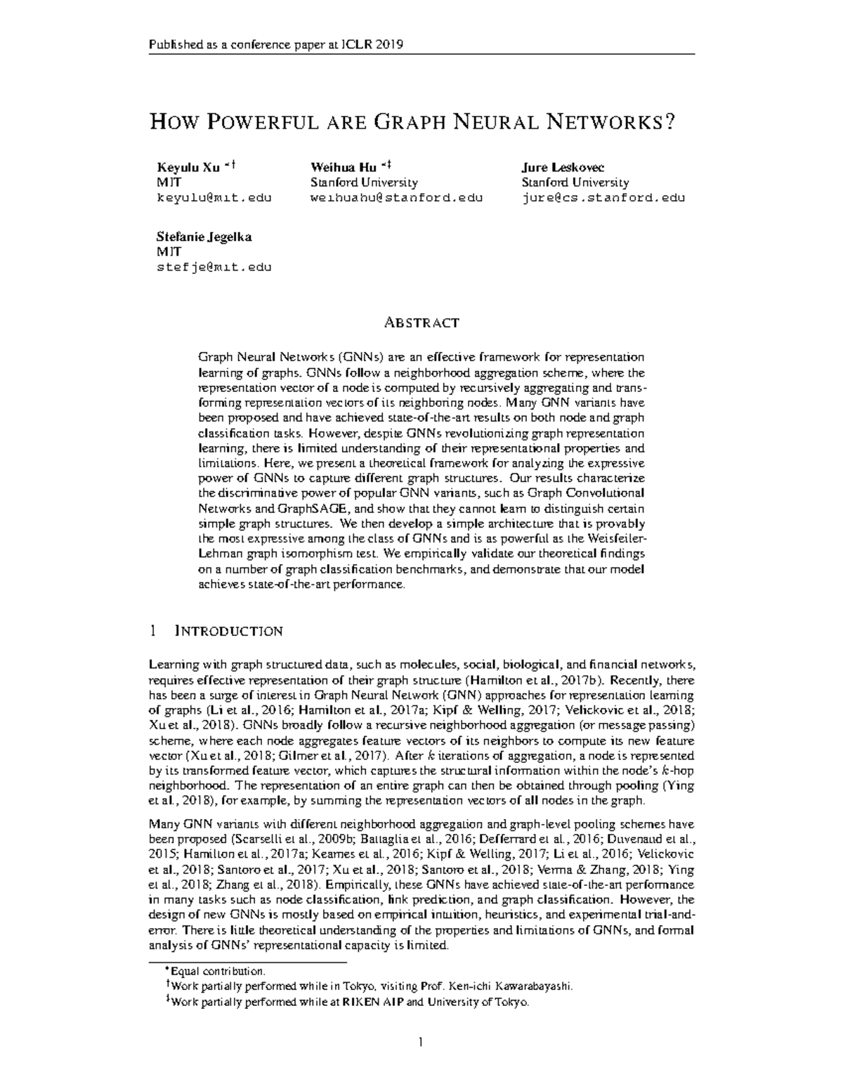 **ICLR 2019: Analyzing the Expressive Power of Graph Neural Networks** - Studocu