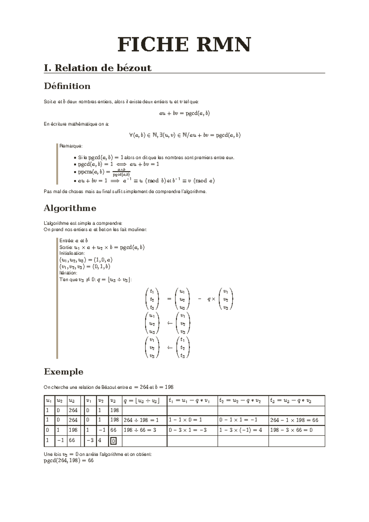 Fiche RMN - Résumé Représentation et méthodes numériques - FICHE RMN I ...