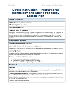 D660 - Instructional Technology and Online Pedagogy - Studocu