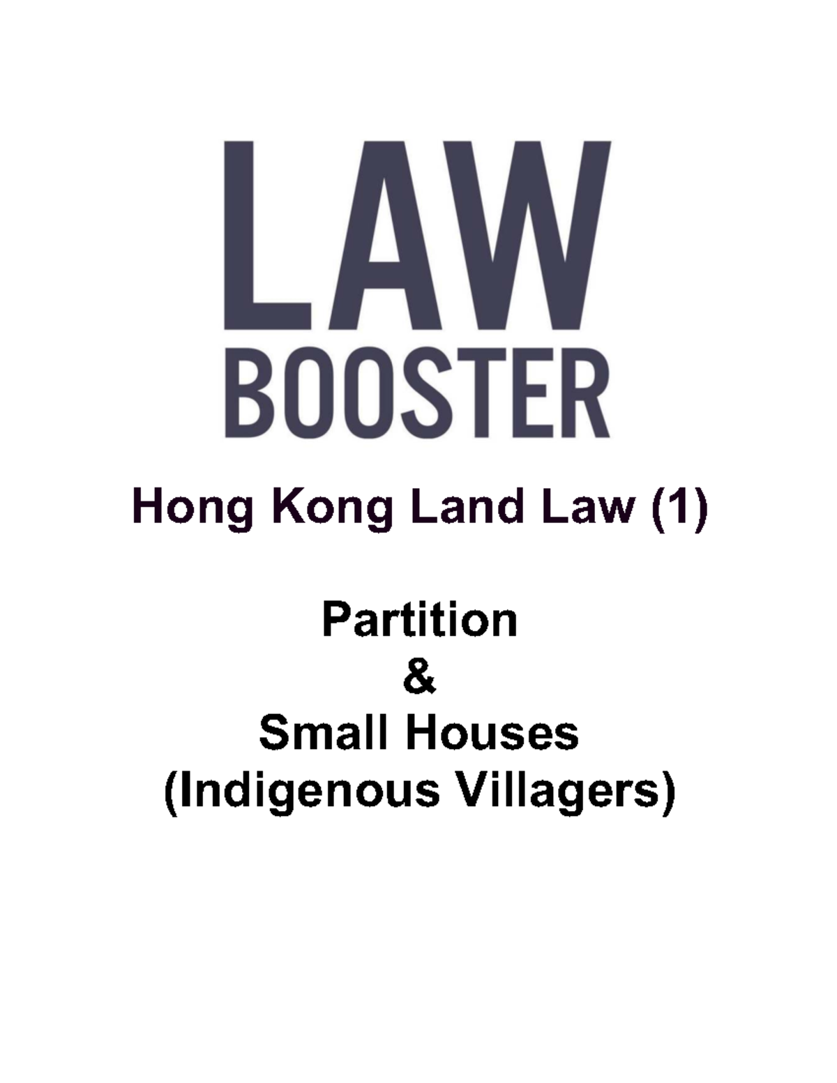 HKLL1: Partition of Small Houses in Indigenous Villages - Studocu