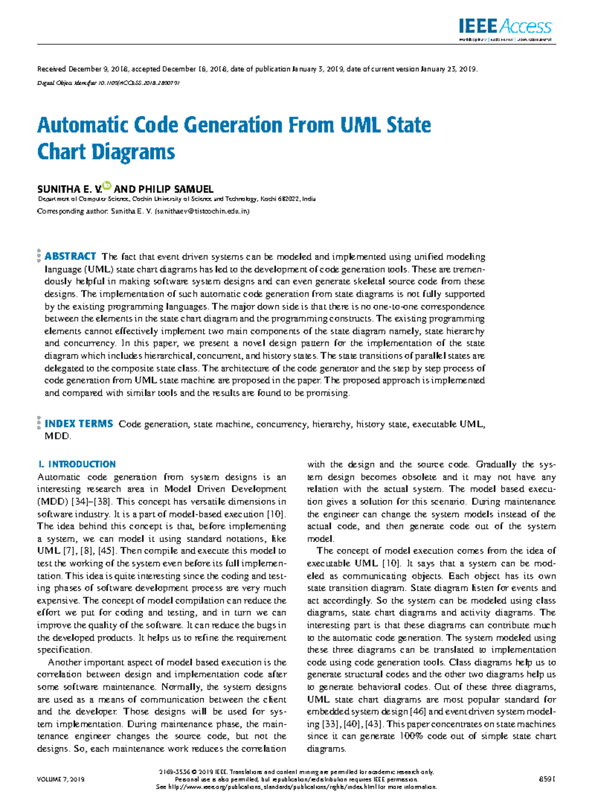 Automatic Code Generation from UML State Chart Diagrams (CS 101) - Studocu